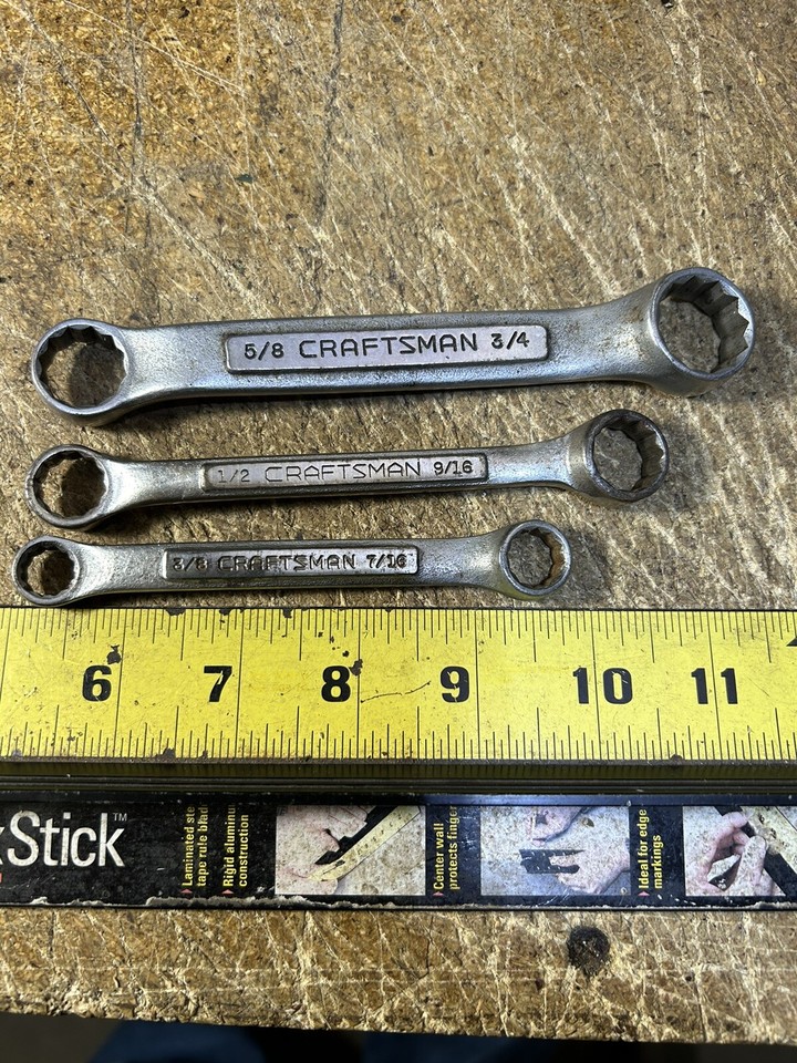 Vintage Craftsman USA 3-Piece Stubby Double Box End Wrench Set -V ...