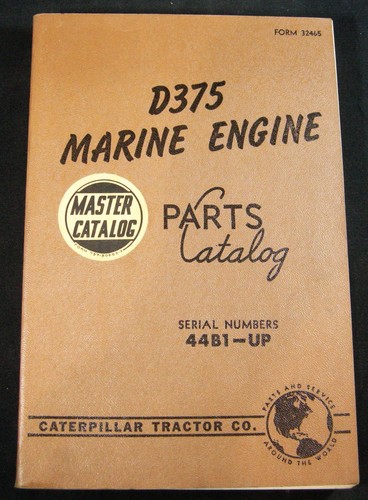 Caterpillar CAT D375 Marine Engine Parts Manual Book Catalog S/N 44B1 ...