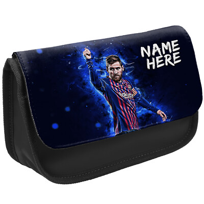 MESSI Pencil Case Barca School Stationary Football Bag Personalised ...