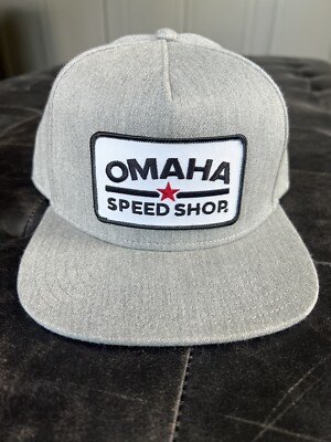 MEN’S OMAHA SPEED SHOP LOGO HAT GRAY FLAT BILL TRUCKER SNAPBACK NEW | eBay