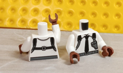 LEGO Body White Shirt Gun Shoulder Hostler Brown Hands Belt Black Tie ...