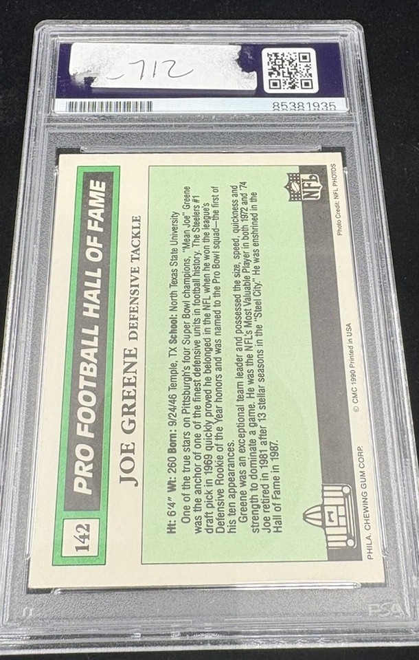 “Mean” Joe Greene PSA/DNA Certified Authentic Autograph Card Steelers HOF | eBay