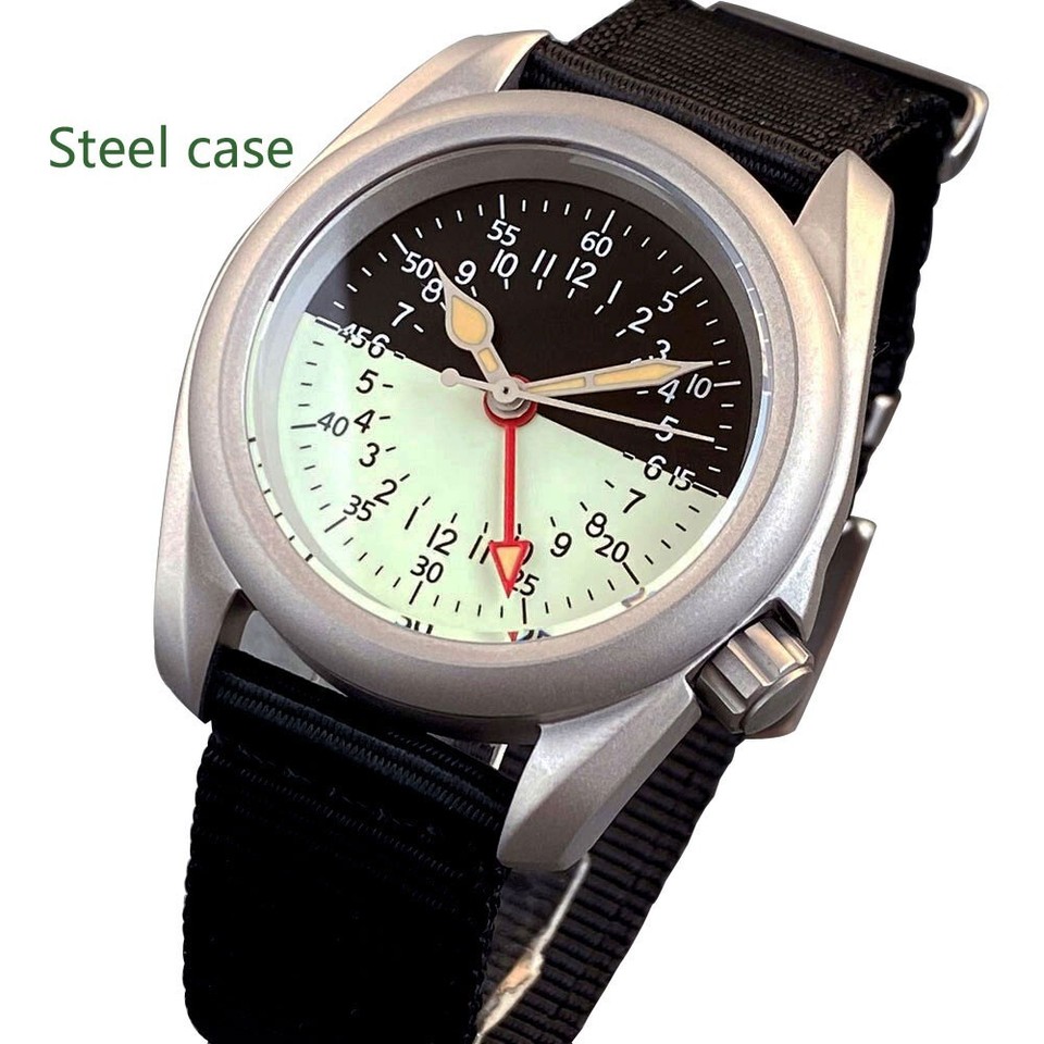 Military Pilot 40mm Field Sandblasting Sapphire 20ATM Dive NH34 ...
