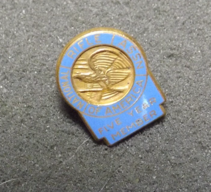 NRA National Rifle Association 5 Five Year Member Lapel Pin 1/20 10K ...