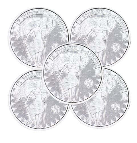 Lot of 5 - Unity &Liberty Symbol - 1 oz .999 Fine Silver Round | eBay