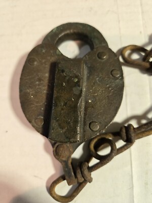 Vintage Brass Railroad Lock Chain No Key VTG Marked 1923 | eBay