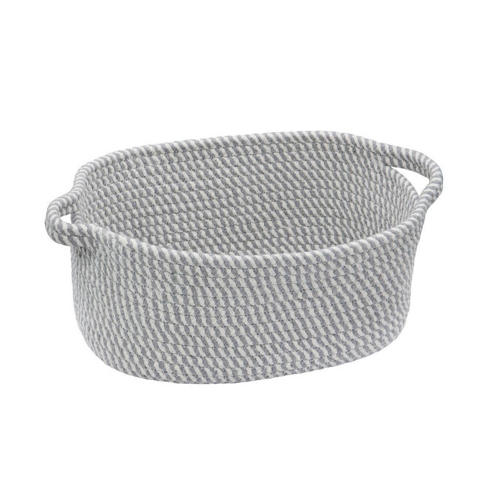 Cotton Rope Storage Baskets Soft Grey & White Tones Bedrooms Playrooms ...