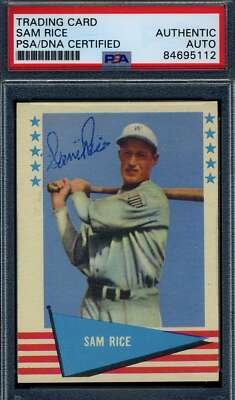 Sam Rice PSA DNA Signed 1961 Fleer Baseball Greats Autograph | eBay