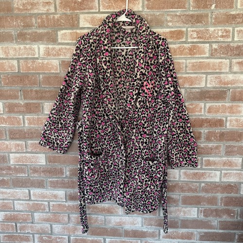 Victoria’s Secret Robe XS / Small Furry Pink Heart Leopard Print | eBay