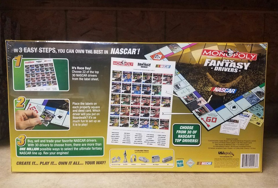 Monopoly Nascar My Fantasy Drivers board game | eBay