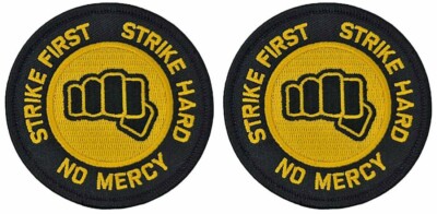 Strike First Strike Hard Embroidered Patch |2PC iron or sew 3"x3" | eBay