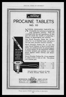 1923 Novocol Chemical Brooklyn New York No. 10 Novol Procaine Tablets ...