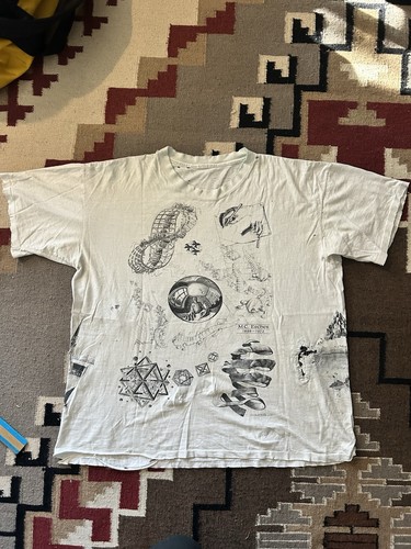 MC Escher Vintage 90s All Over Print Graphic T-Shirt Men's XL Art Graphic Tee | eBay
