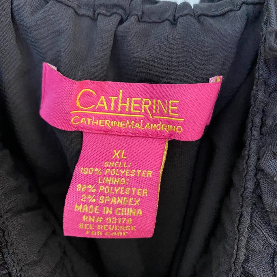 Catherine Malandrino Womens XL Black Virginie Off Shoulder Ruffle Maxi ...