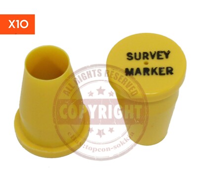 1/2" YELLOW SURVEYORS CAPS, SURVEY MARKER, SURVEYING, BOUNDARY, CORNER ...
