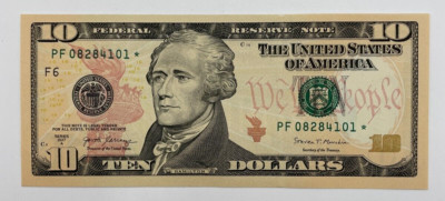 NEW $10 STAR NOTE Uncirculated TEN Dollar Bill Series 2017A ONE STAR ...