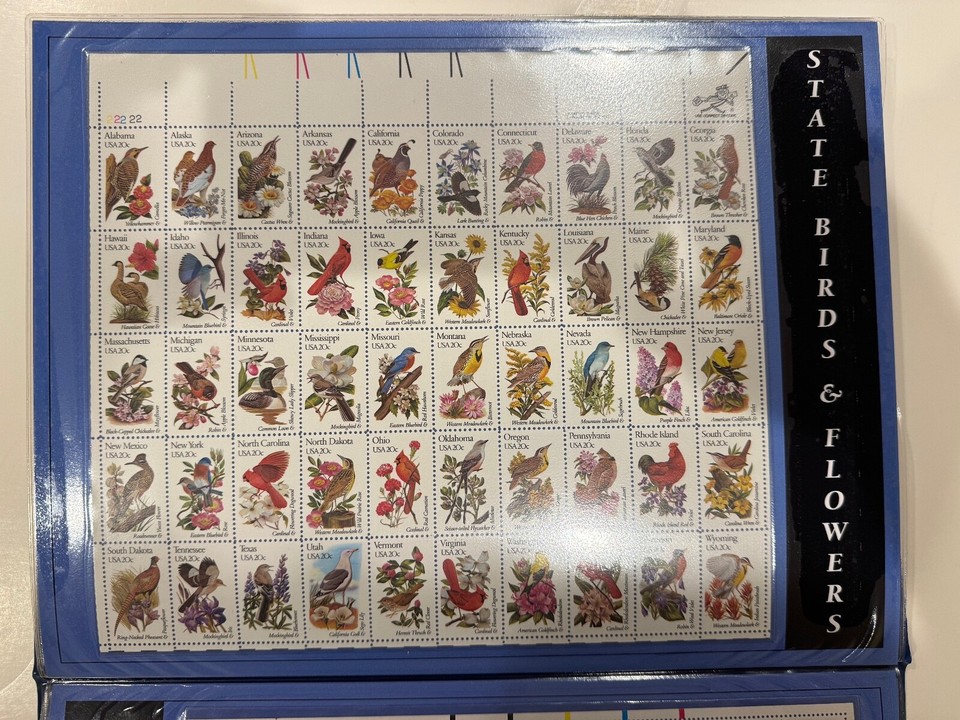 US Multi-Design 50 Stamp Sheets State Flags Birds Flowers Wildlife ...