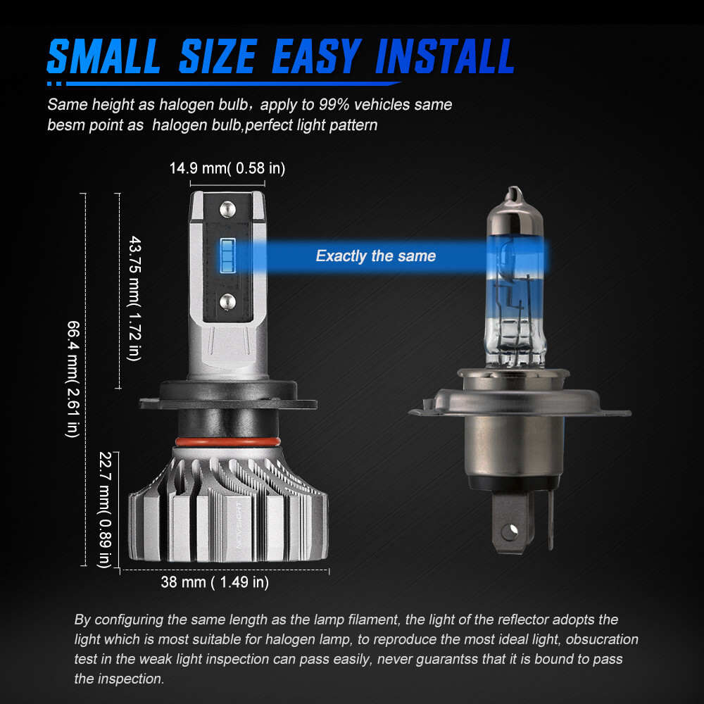 NOVSIGHT Pair 50W H7 LED Headlight Conversion Bulbs Kit Super Bright ...