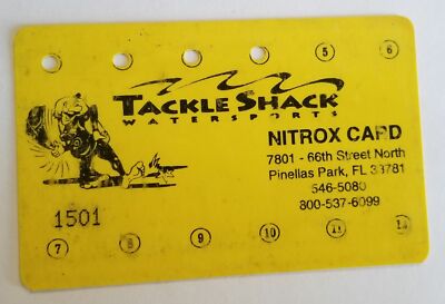 VALID NITROX FILL CARD - SCUBA Diving - from Tackle Shack in Pinellas ...