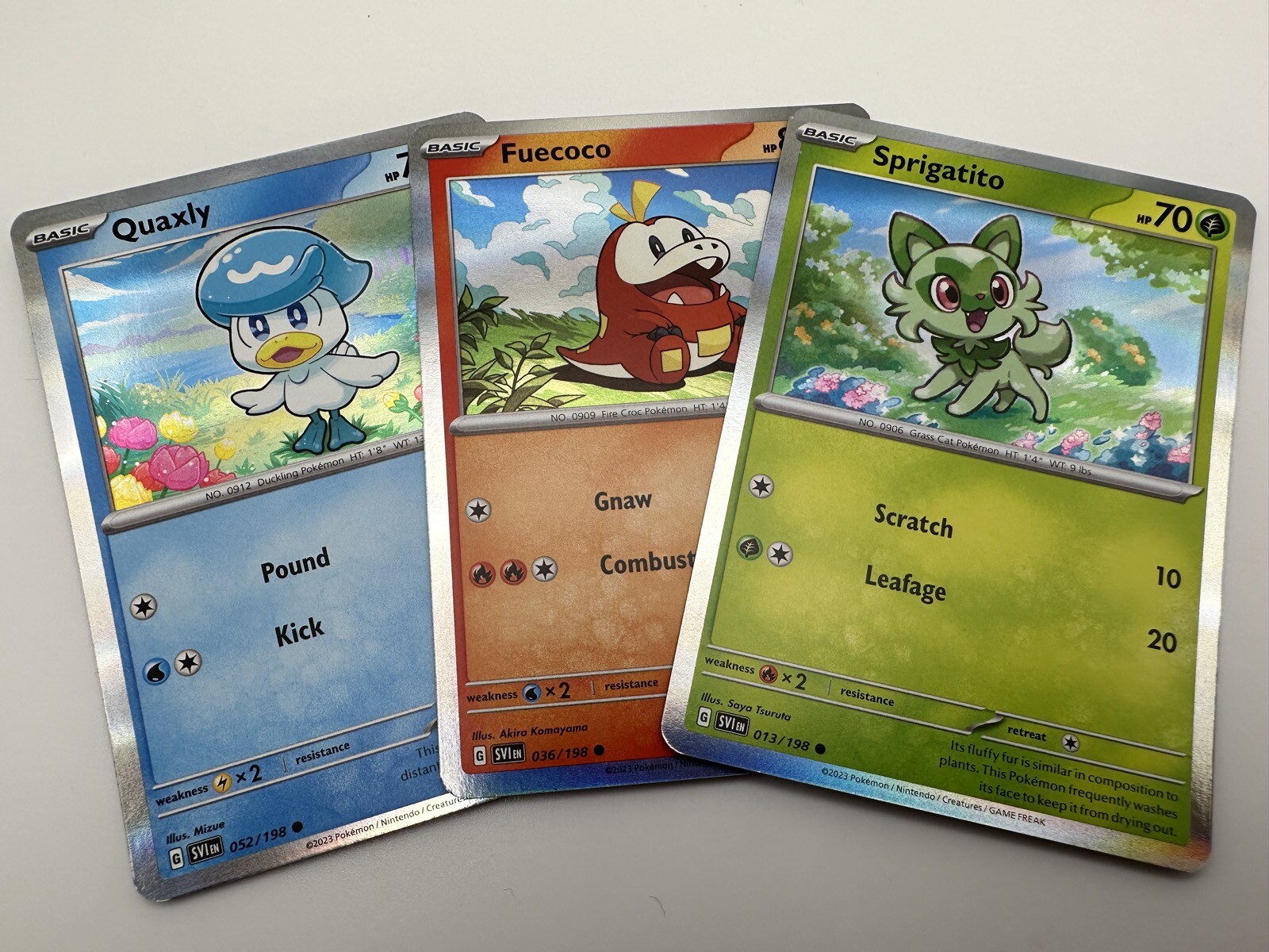 Pokemon TCG Card Scarlet & Violet Sprigatito Fuecoco Quaxly Starter ...