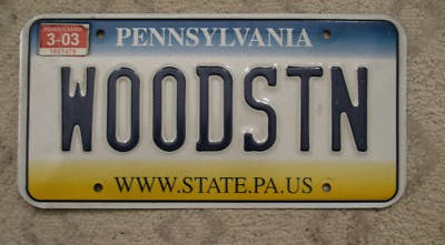 57 - PENNSYLVANIA VANITY PERSONALIZED LICENSE PLATE WOODSTN | eBay