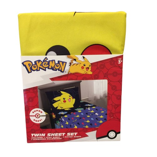 POKEMON Twin Size 3 Piece Sheet Set Pikachu Squirtle Charmander ...