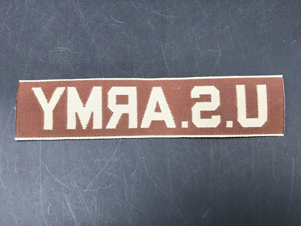 U.S. Army Desert Storm Sew On Tan Tape Tag - Brown Lettering | eBay