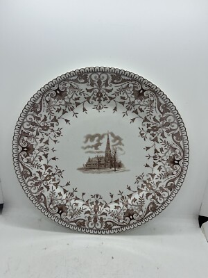 T. & R. Boote Semi-Porcelain Brown Transferware Luncheon Plate Tournay ...