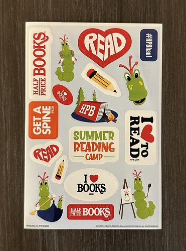 Authentic Half Price Books Sticker Sheet Decals 17 Stickers | eBay