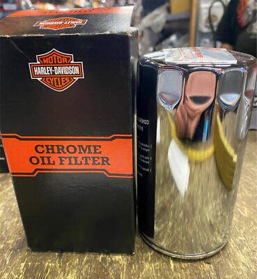 OEM Harley Chrome Oil Filter Dyna 1991-1998 Superglide Low rider Wide ...