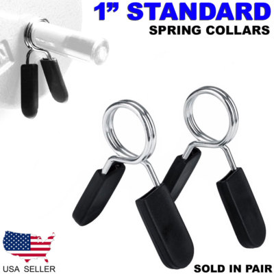 Spring Clip Collars for Weight Dumbbell Handles, Standard 1-Inch Pair ...