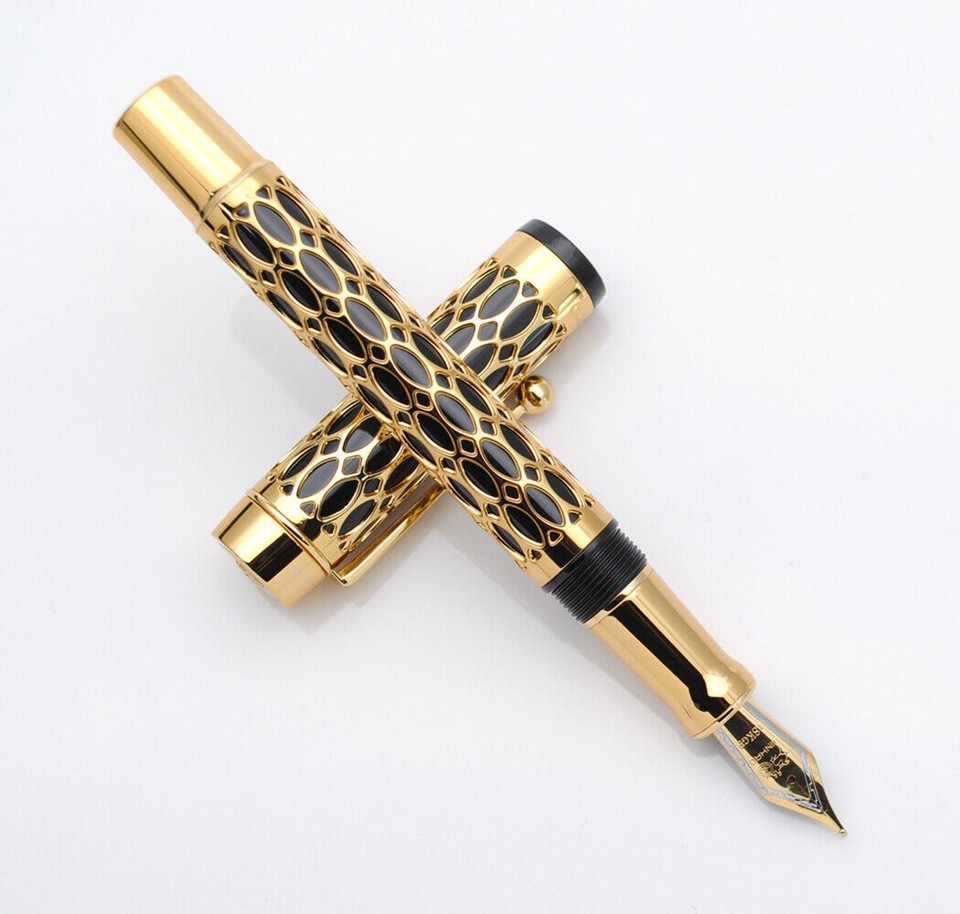 For Jinhao 100 Fountain Pen 0.5mm F Nib Resin Skeleton Hollow Writing Gift Pen k | eBay UK