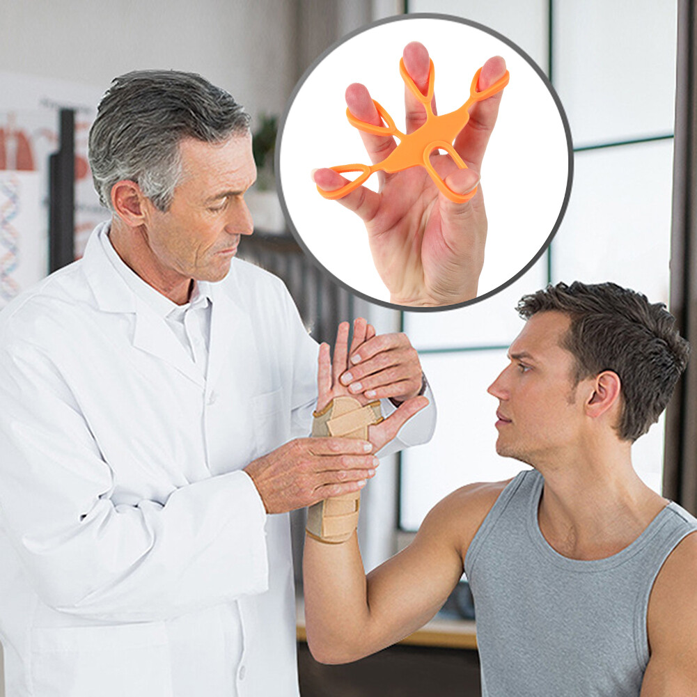 5 Finger Hand Grip Band Elastic Silicone for Gym Fitness Training ...