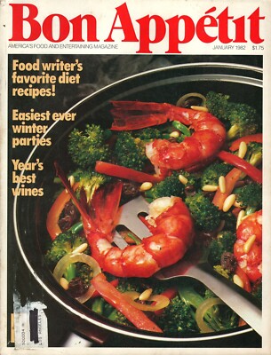 Bon Appetit January 1982 Single Issue Magazine. Food Writer's Favorite ...