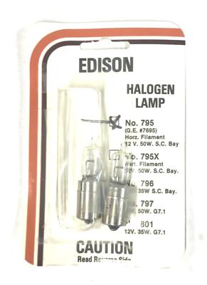 Edison 50w Halogen Lamp/Bulb No. 795 (G.E. #7695) [Lot of 2] NOS | eBay