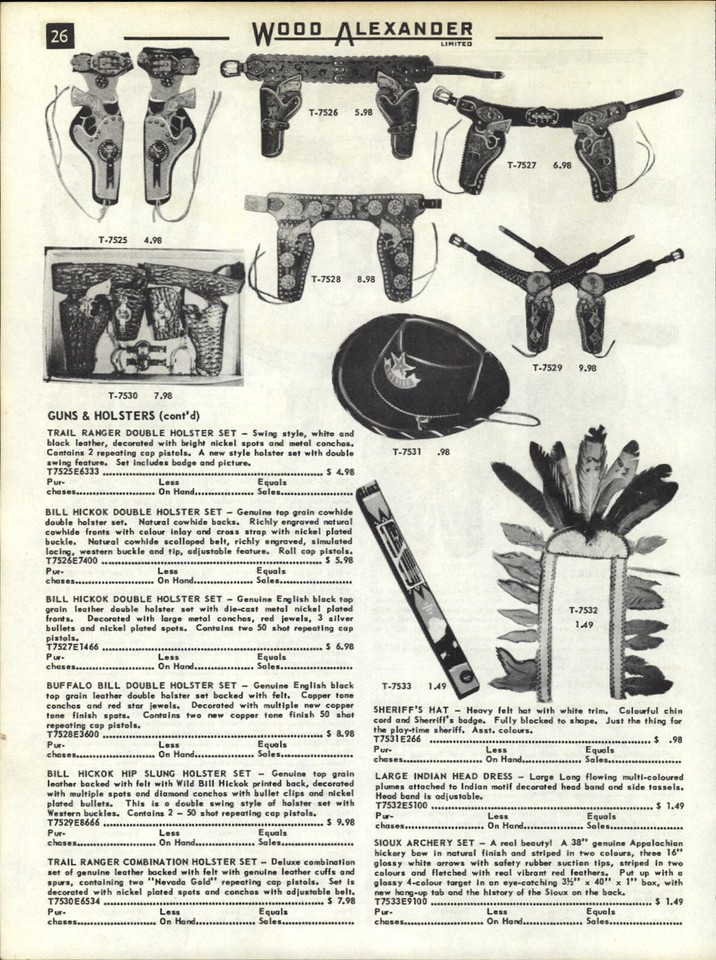 1957 PAPER AD Wood Alexander Cork Bullet Rifle Bill Hickok Holster ...