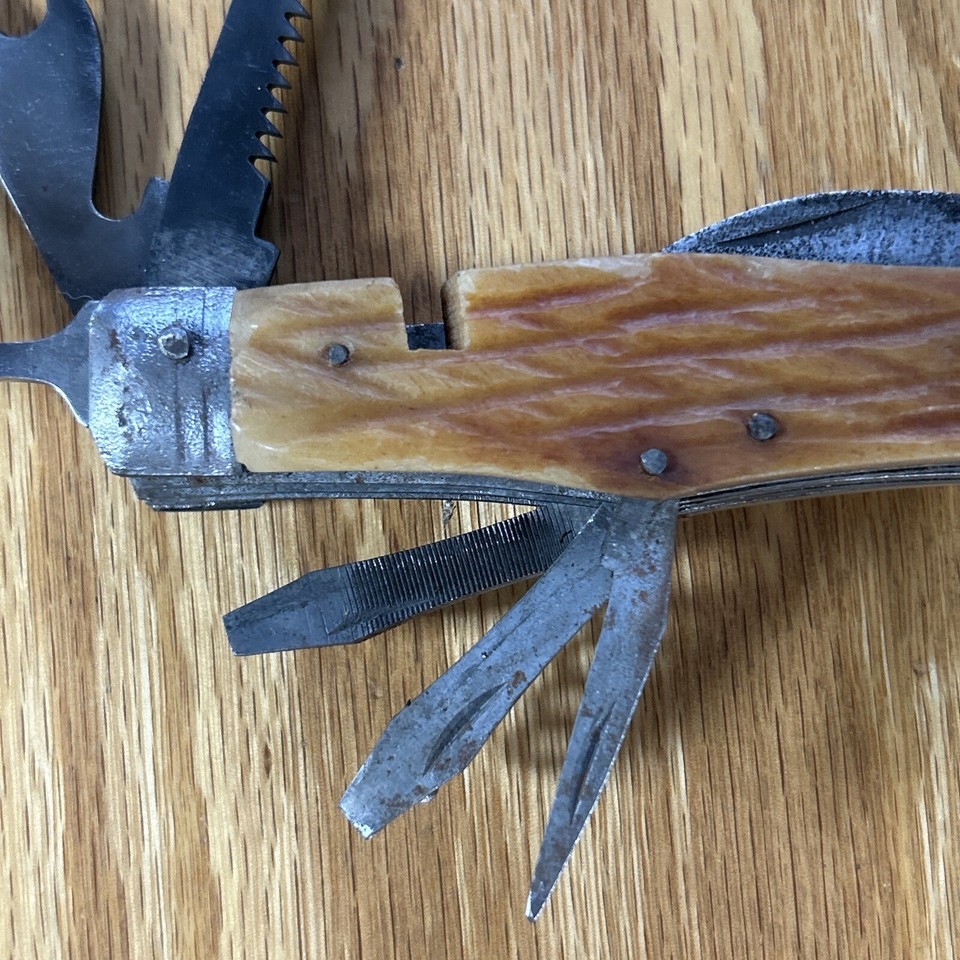 Vintage Hobo Knife Forest Friend Folding Camping Hiking Multi Tool 1950 ...
