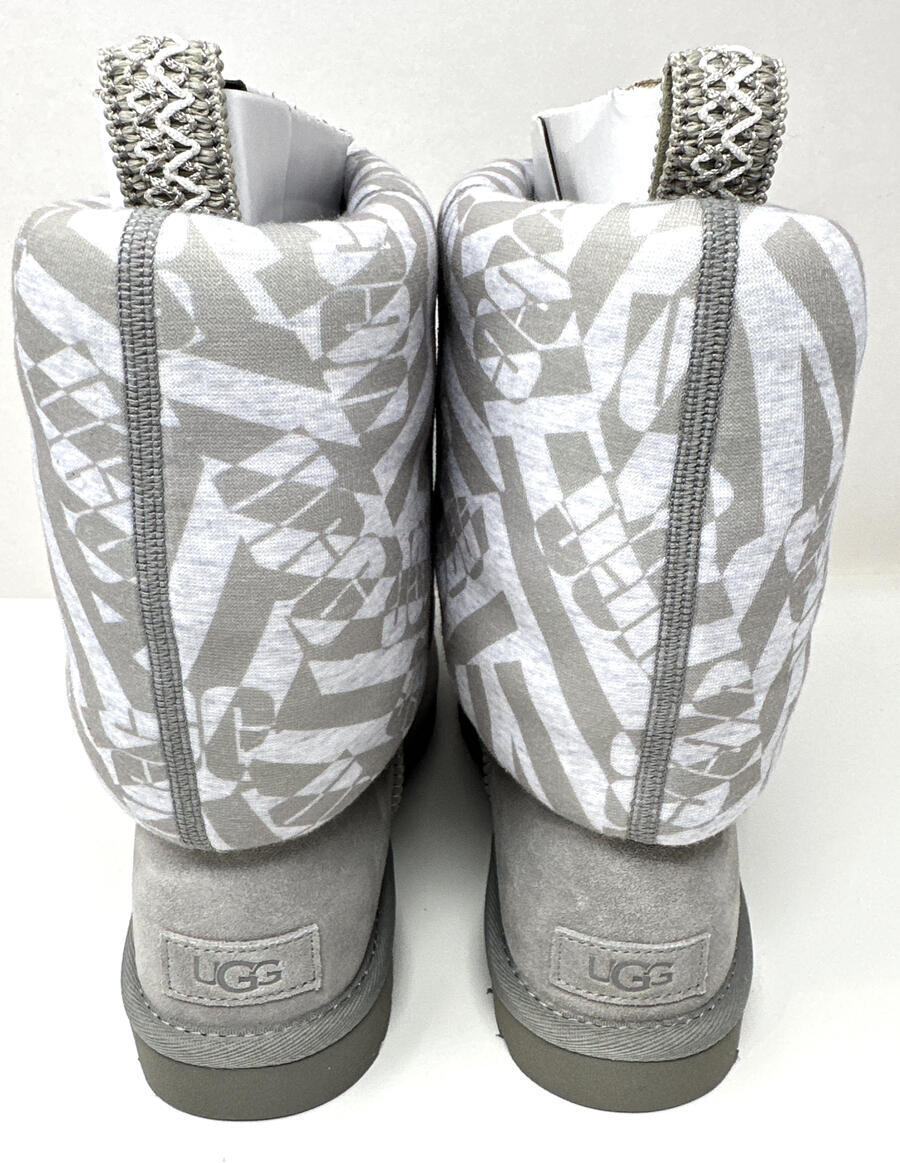 New~UGG~Women's Classic Short Jersey Stripe Suede Boots~Seal Gray~9 | eBay