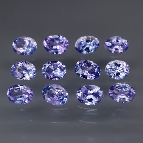 Oval 4x3 mm.Ravishing Color&Full Fire! Purplish Blue Tanzanite 12Pcs/1 ...
