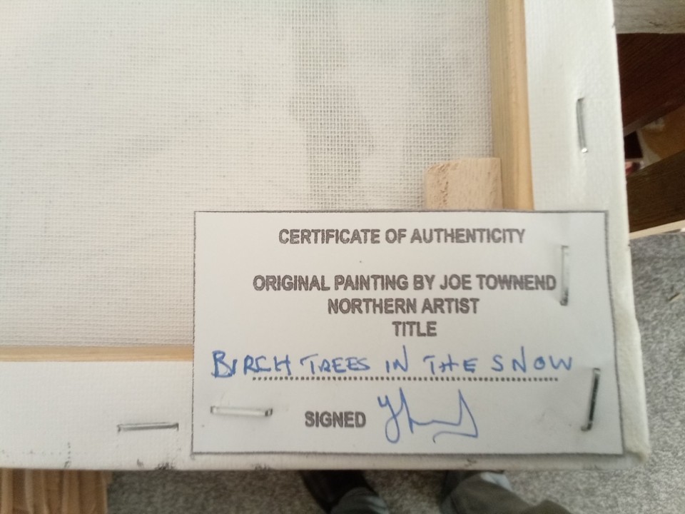 original oil painting, Birch trees in tne snow, signed joe townend | eBay