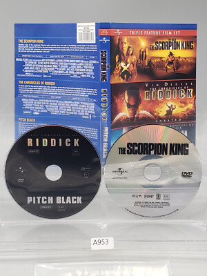 Scorpion King / Chronicles Of Riddick / Pitch Black (DVD) No Case No ...