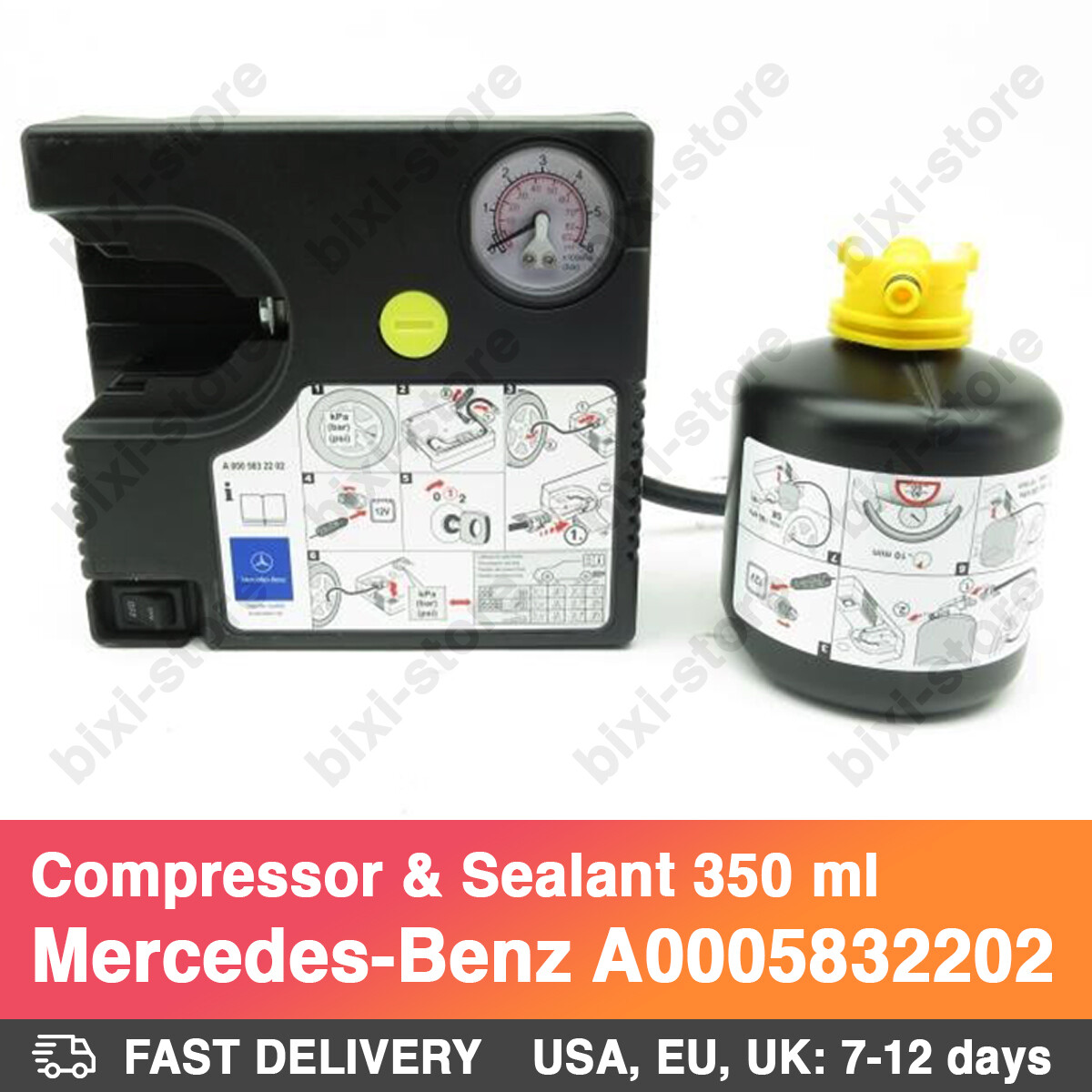 Mercedes-Benz Air Tire Pump Compressor Tirefit A0005832202 Sealant ...