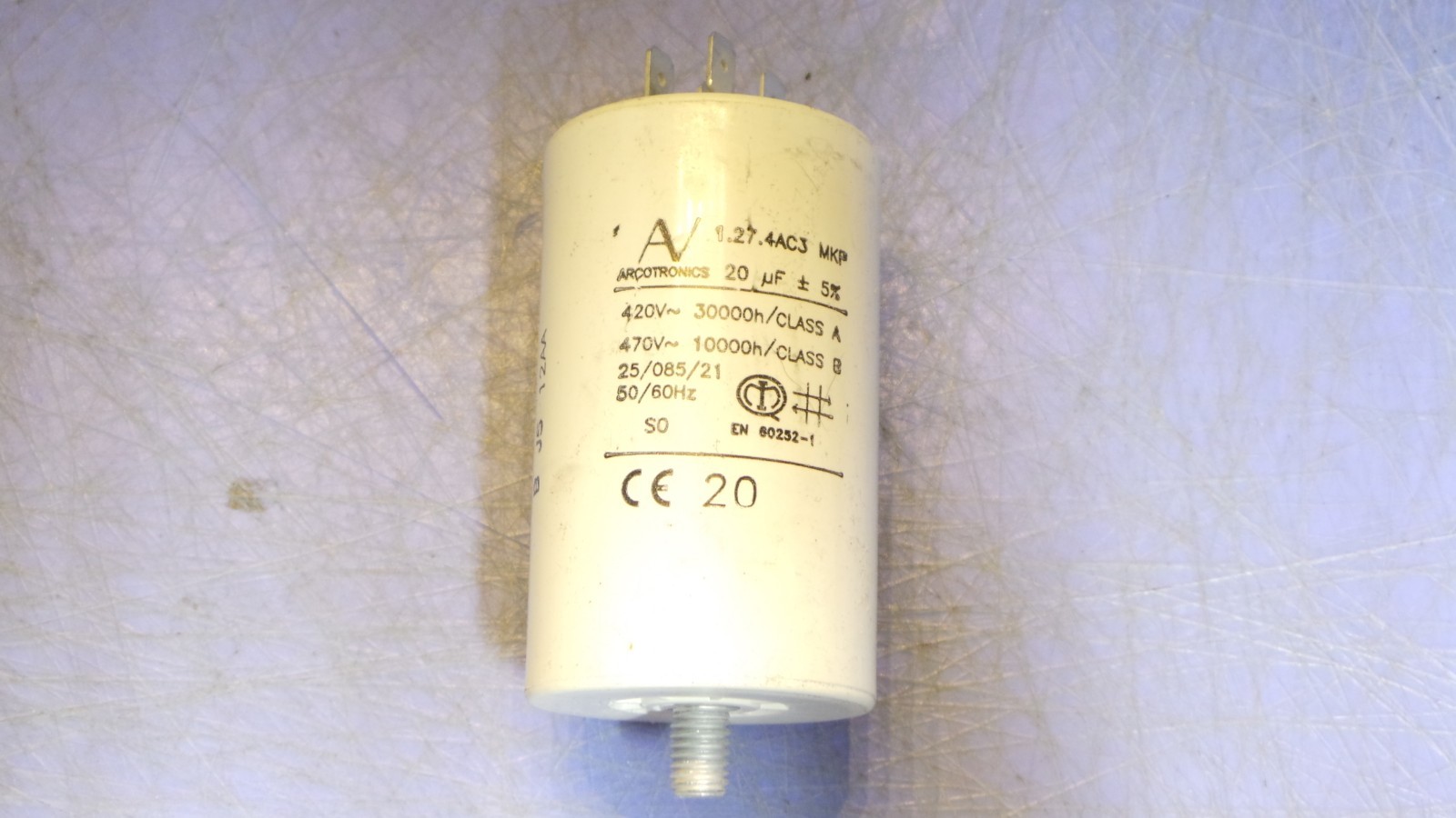 1 – AV ARCOTRONICS 20uF 1.27.4AC3 MKP Capacitor 420v 470v 25/085/21, EN ...