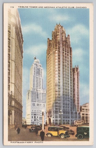 1915-30 Postcard Tribune Tower & Medinah Athletic Club Chicago IL ...