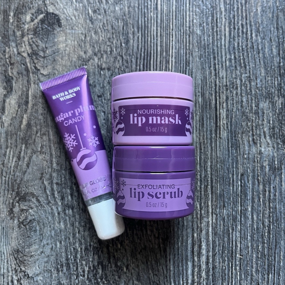 New Sealed, Bath And Body Work Sugar Plum Candy Lip Scrub, Lip Gloss ...
