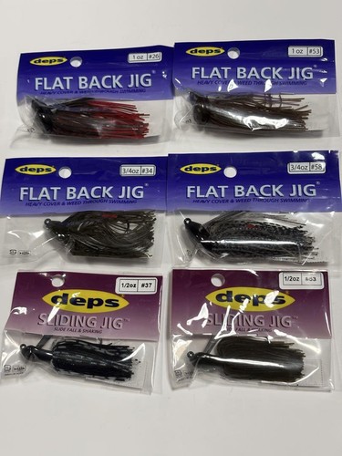 deps Flat Back Jig Set 6pcs Sliding 1.75oz Tackle Fishing | eBay