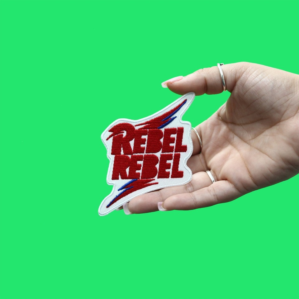 David Bowie Rebel Rebel Patch Icon Bolt Glam Embroidered Iron On | eBay