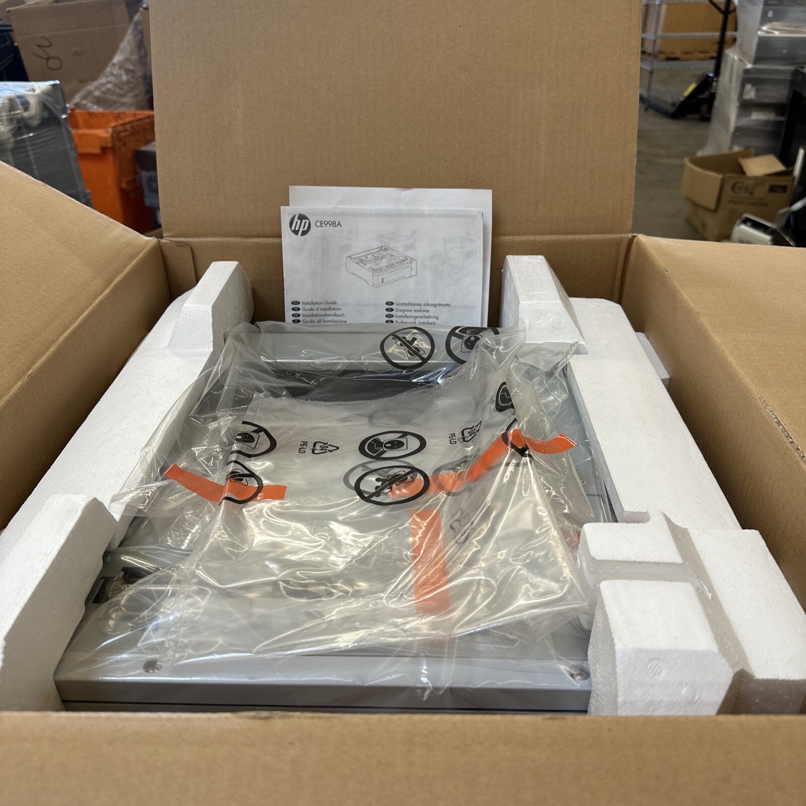 New Open Box Genuine HP LaserJet 500-Sheet Paper Tray CE998A Sealed Bag ...