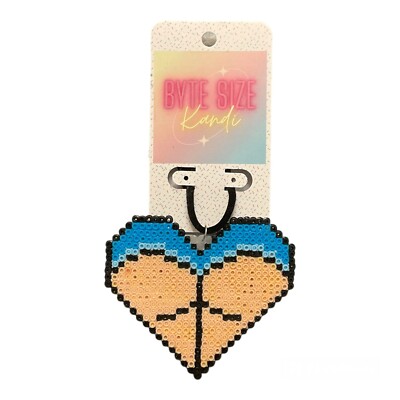 Mini Blue Rave Booty Kandi Necklace with 18’ Velvet Cord Festival Rave ...