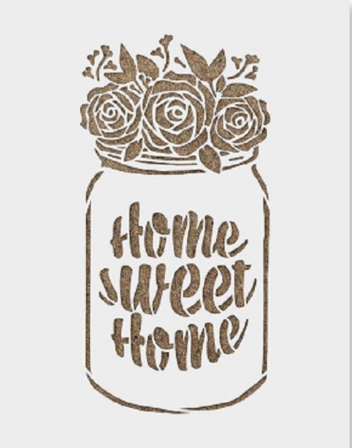 Home Sweet Home Mason Jar Stencils Reusable Stencils for Painting | eBay